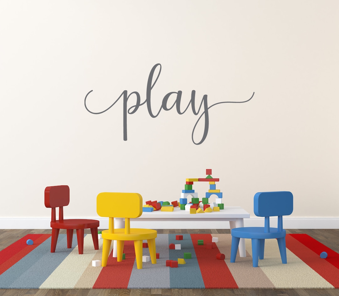 Play Wall Decal, Play Wall Decor, Play Room Decal, Playroom Sign, Play ...
