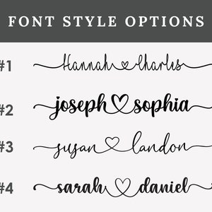 Connecting Heart Names Vinyl Decal, Custom Couples Name With Heart ...