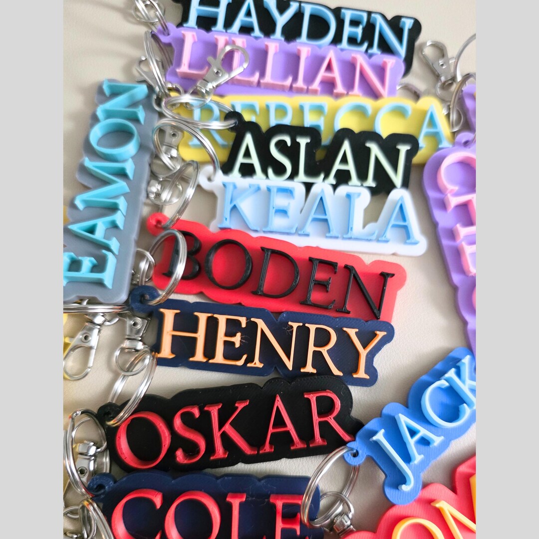 Personalized 3D Printed Name Keychain, Custom Backpack Tag - Etsy