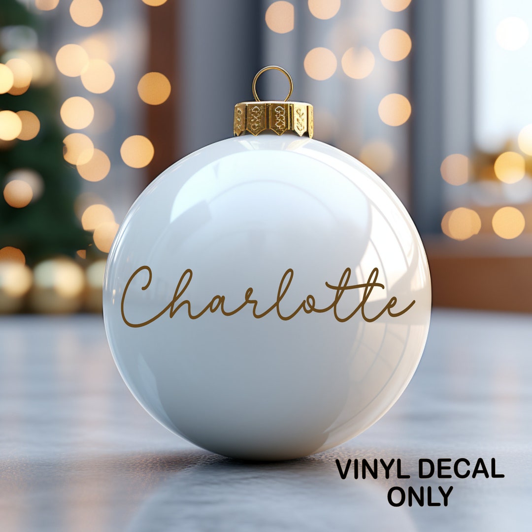 Personalized Bauble Name Decal, DIY Ornament Label - Etsy