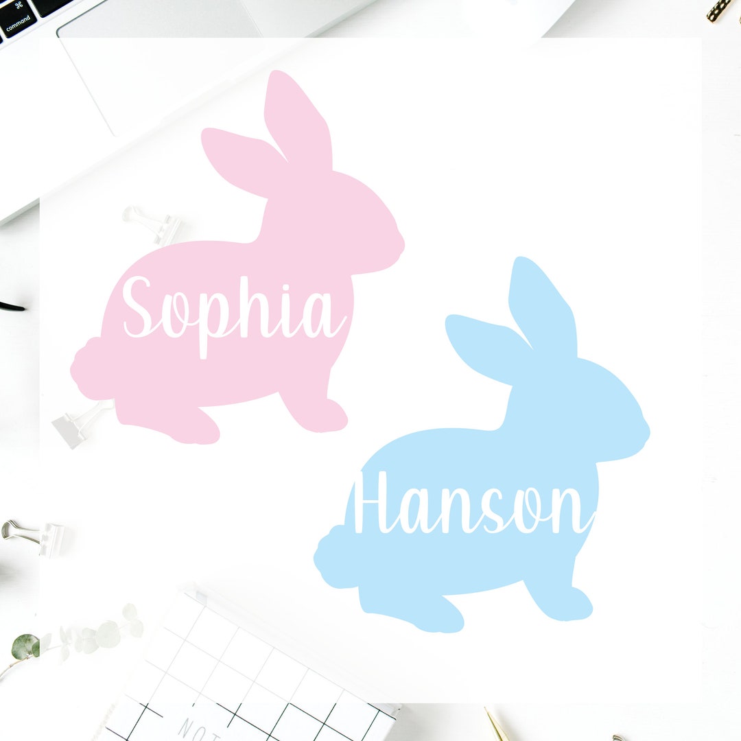 Personalized Easter Bunny Vinyl Decals, Custom Easter Decal, Easter ...