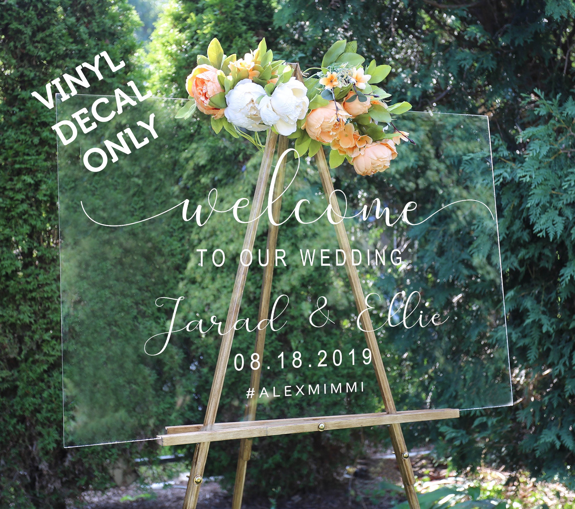 Welcome Wedding Sign Decal Wedding Acrylic Sign Decal - Etsy Canada