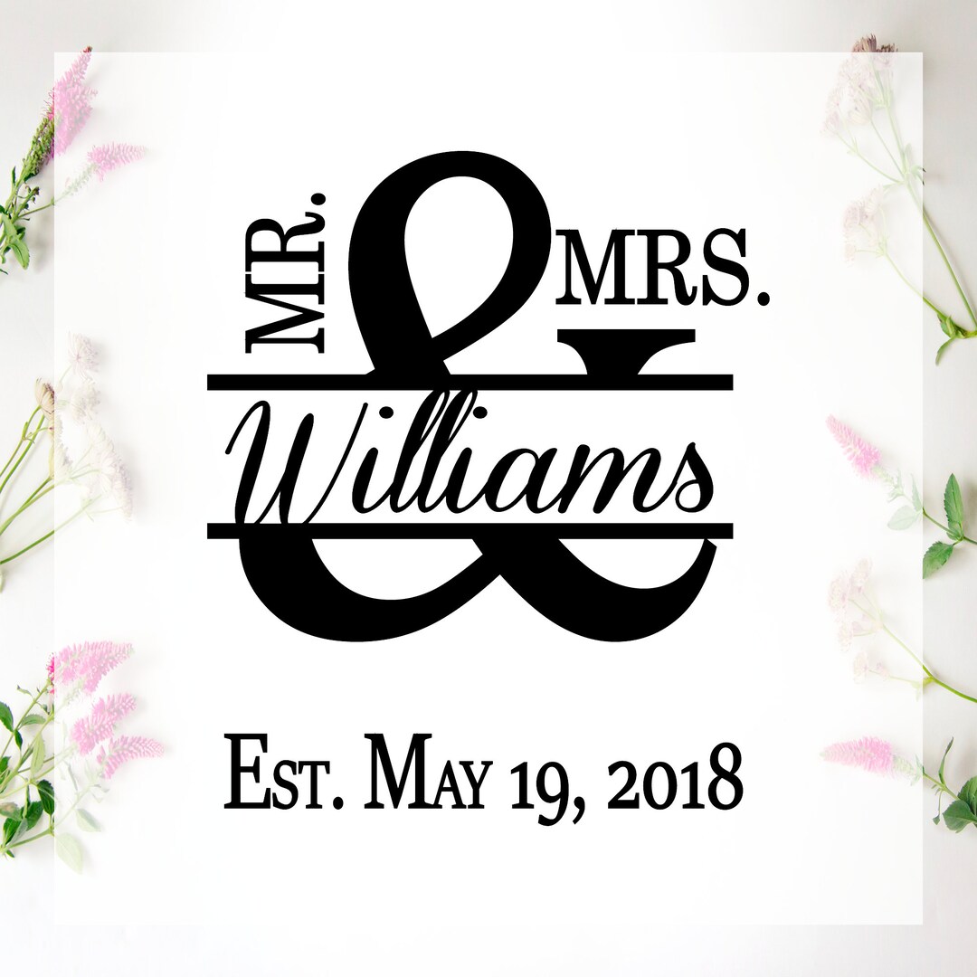 Mr and Mrs Decal, Mr and Mrs Vinyl Decal, Mr and Mrs Sign, Wedding ...