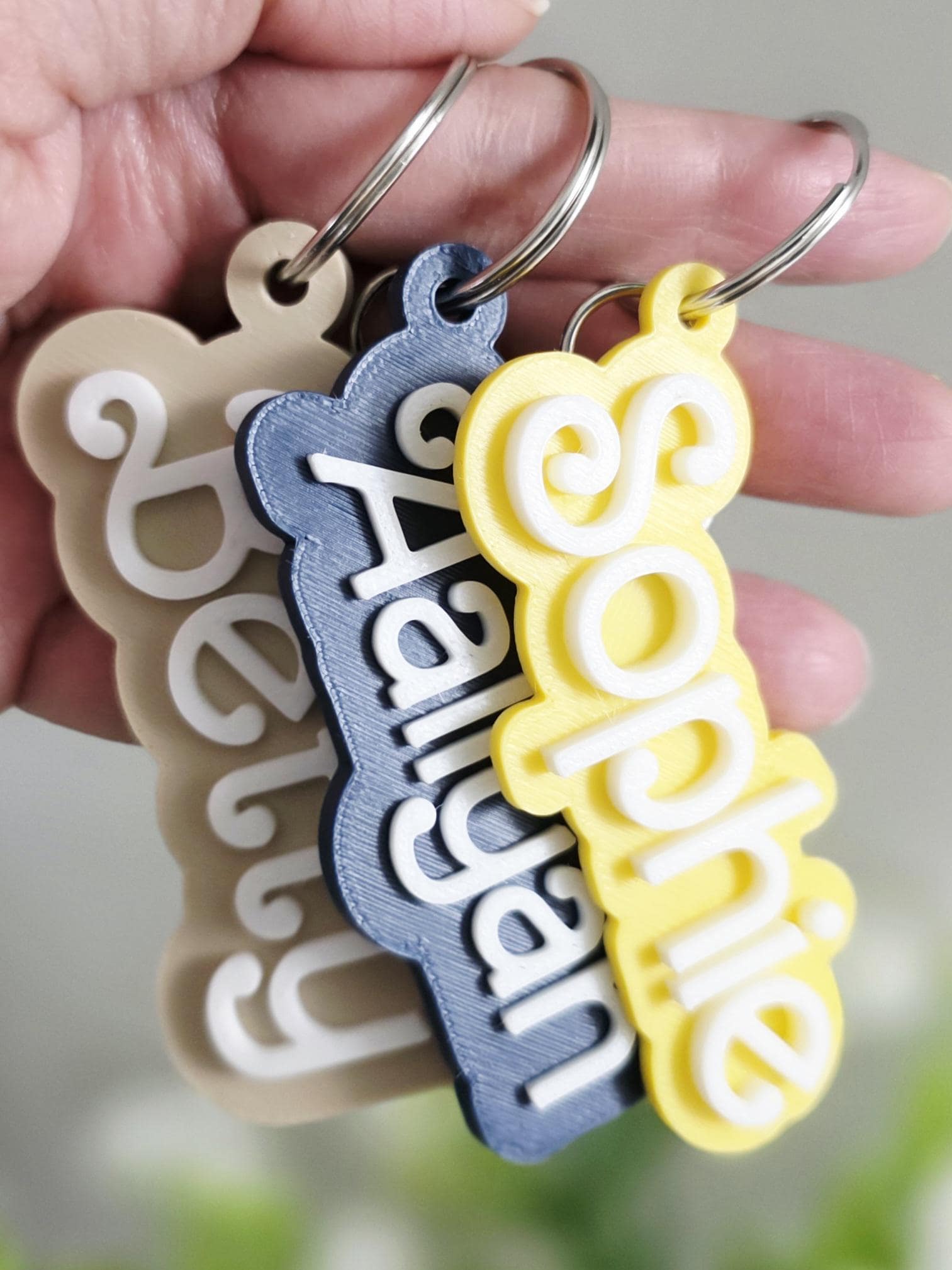 Custom Name 3D Printed Keychain, Personalized Backpack Tag - Etsy