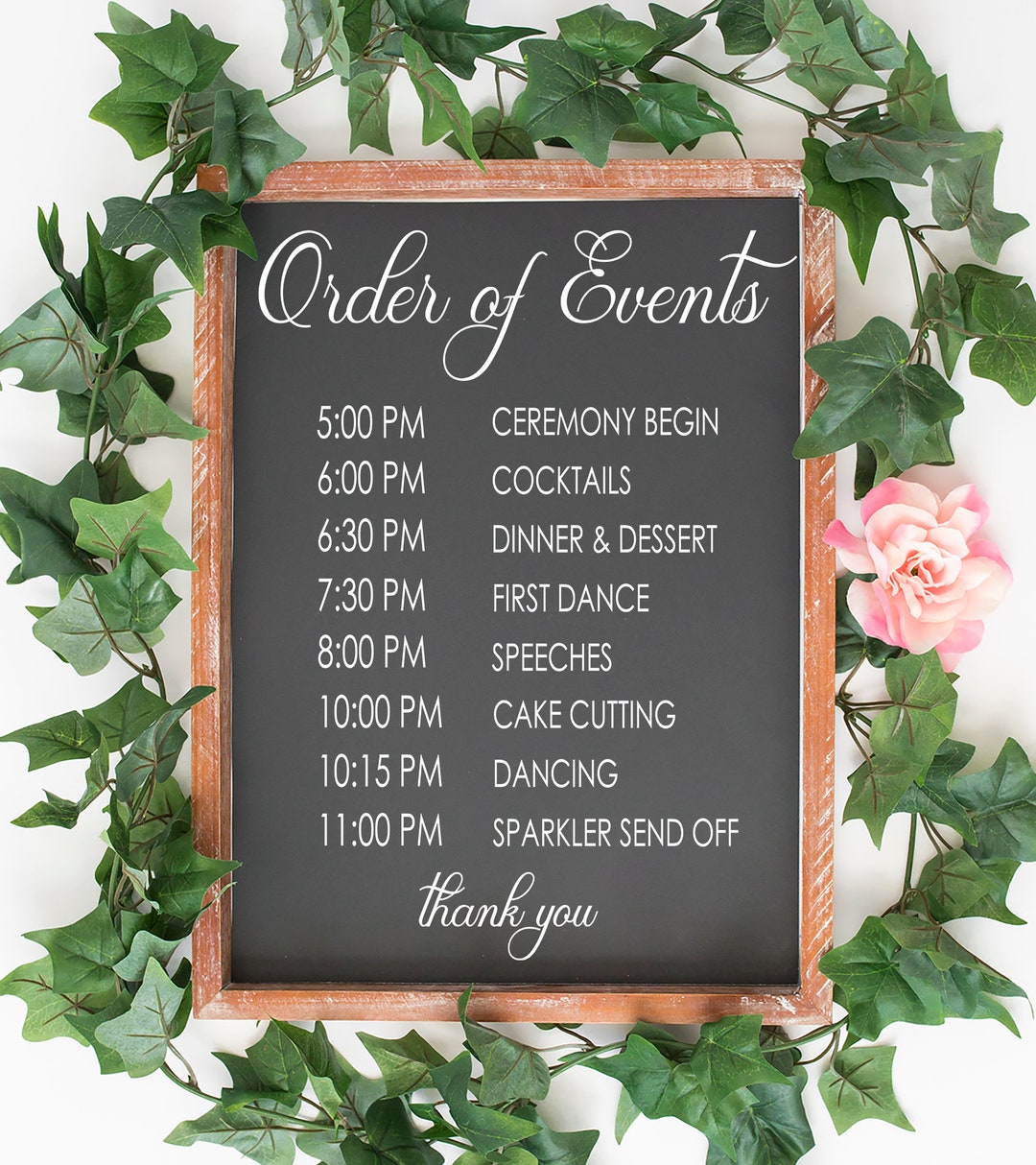 Order of Events Wedding Sign, Wedding Timeline Sign, Order of Service ...