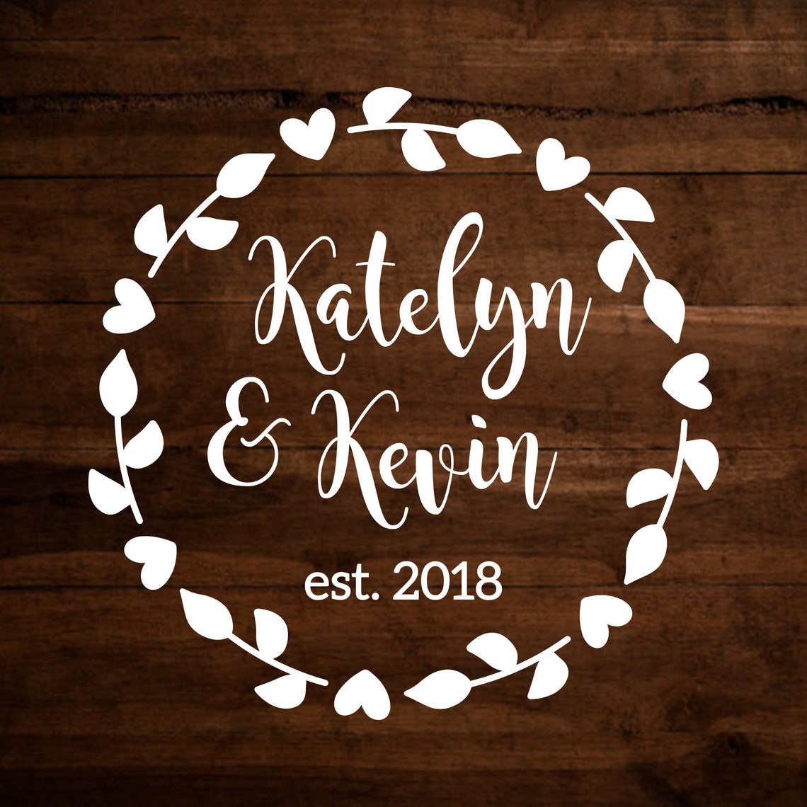 Wedding Sign Decal Wedding Wreath Decal Wreath Decals for | Etsy