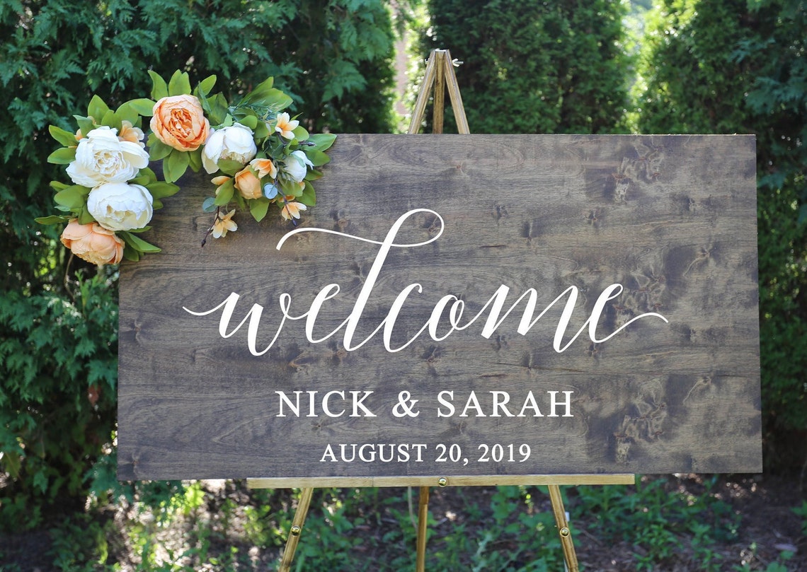 Welcome Wedding Sign Decal Rustic Wedding Decor Wedding | Etsy