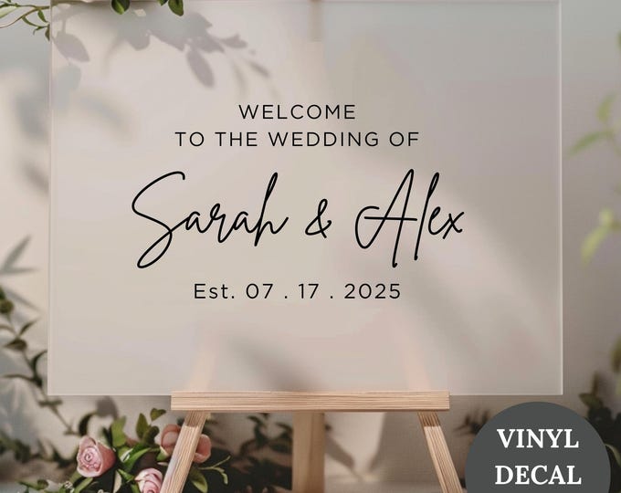 Custom Welcome Wedding Sign Vinyl Decal Sticker for DIY Mirrors and ...