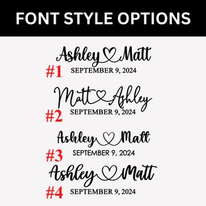 Personalized Connecting Heart Names Wedding Card Box Vinyl Decal, Heart ...