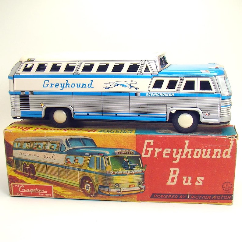 Greyhound Tin Bus Friction Toy in Box - Etsy