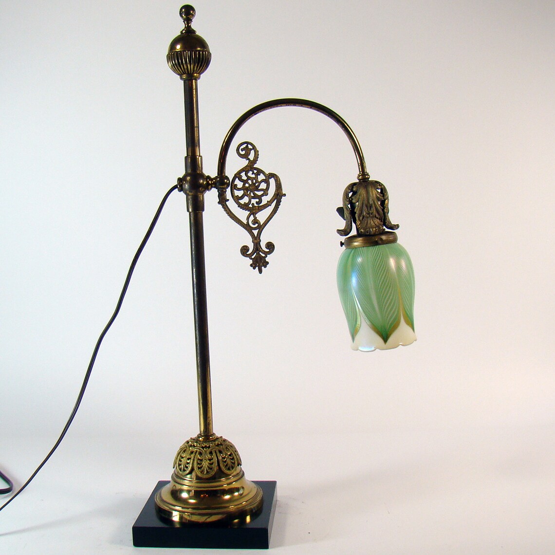 Signed Quezal Adjustable Table Lamp - Etsy
