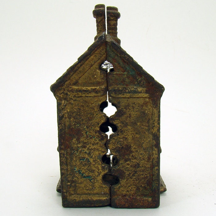 Cast Iron Colonial Home Still Bank - 1880's - Etsy