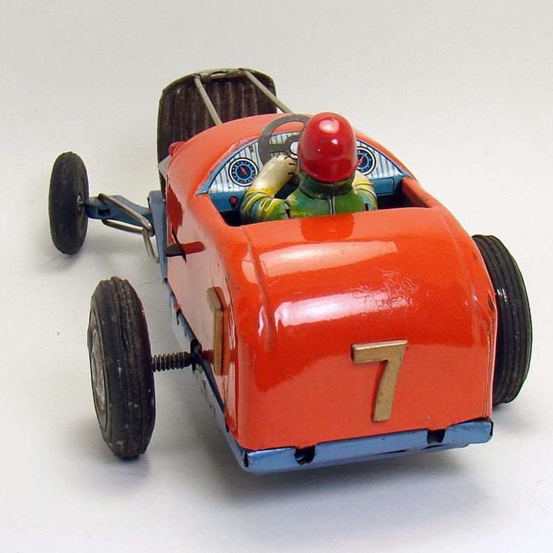 Battery-operated Tin Race Car Toy #7 - Etsy