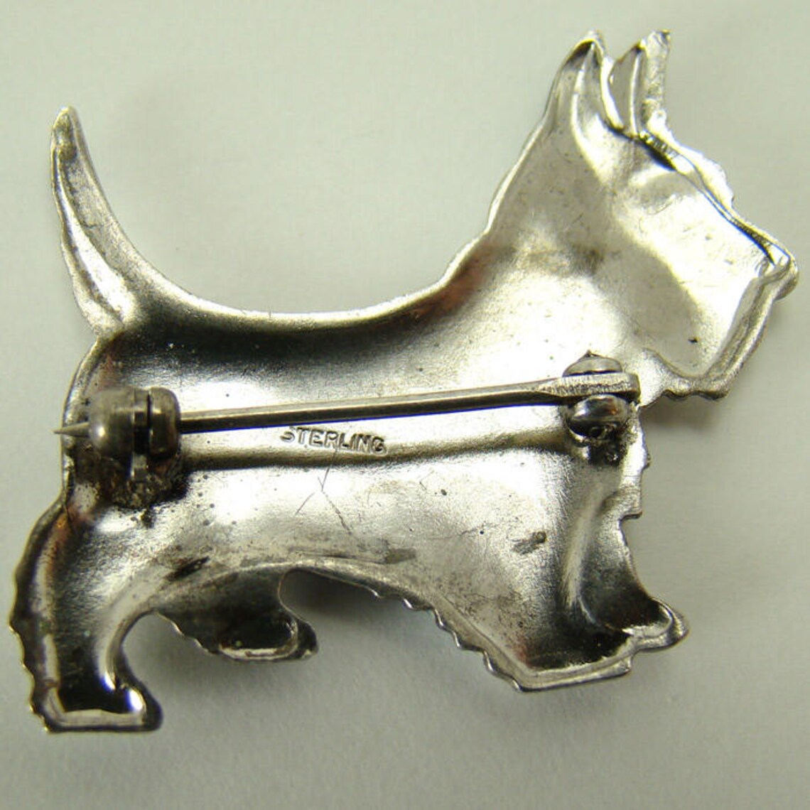 Sterling Enameled Scotty Dog Pin 1940's - Etsy UK