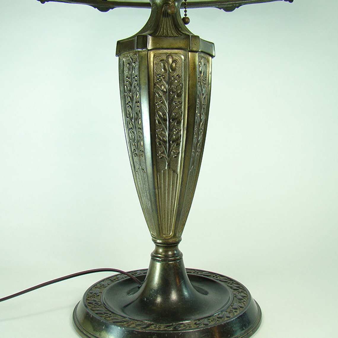 Miller Electric Table Lamp With Filigreed Eight-panel Art Glass Shade ...