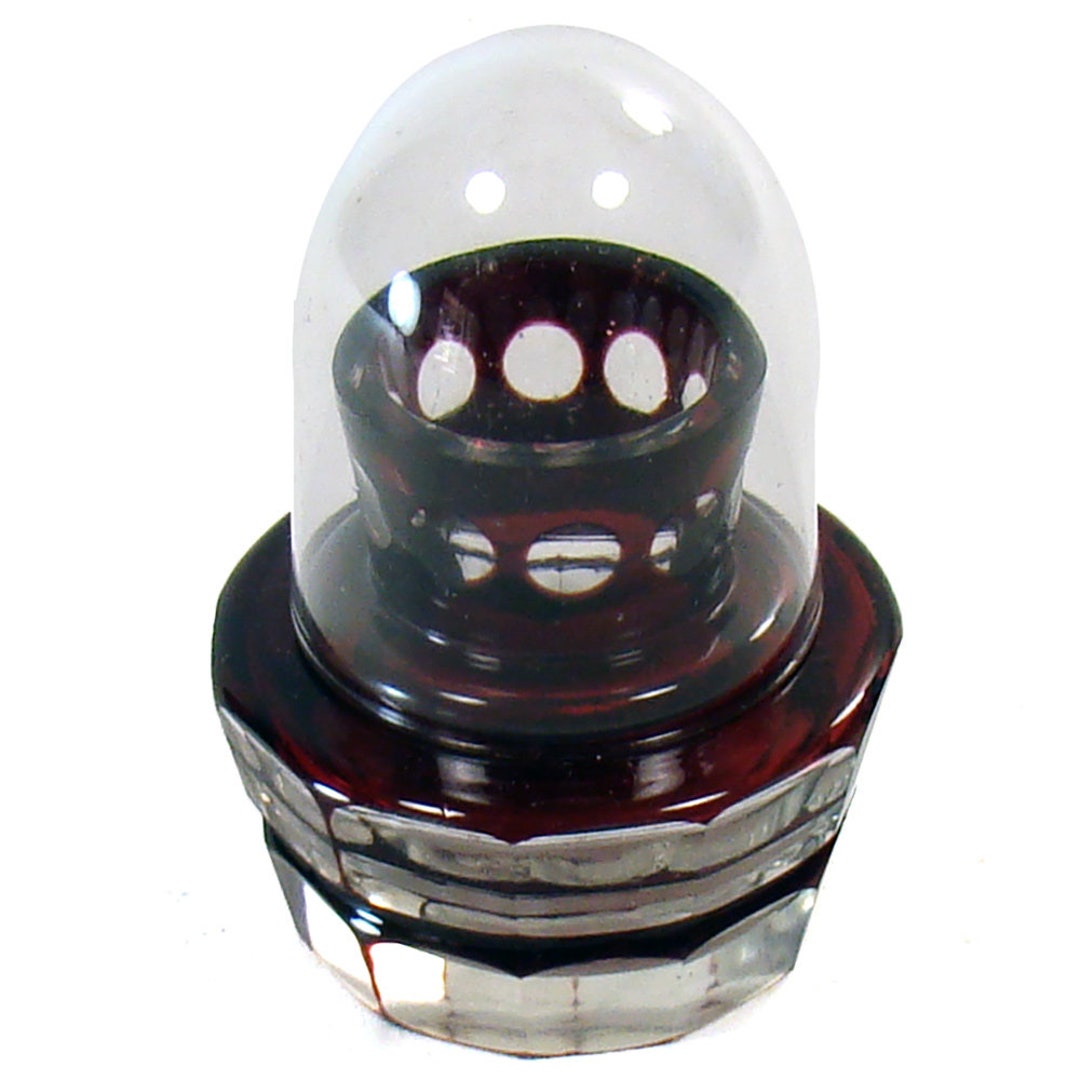 Glass Ink Well - Ruby Cut to Clear - 1910 - Etsy