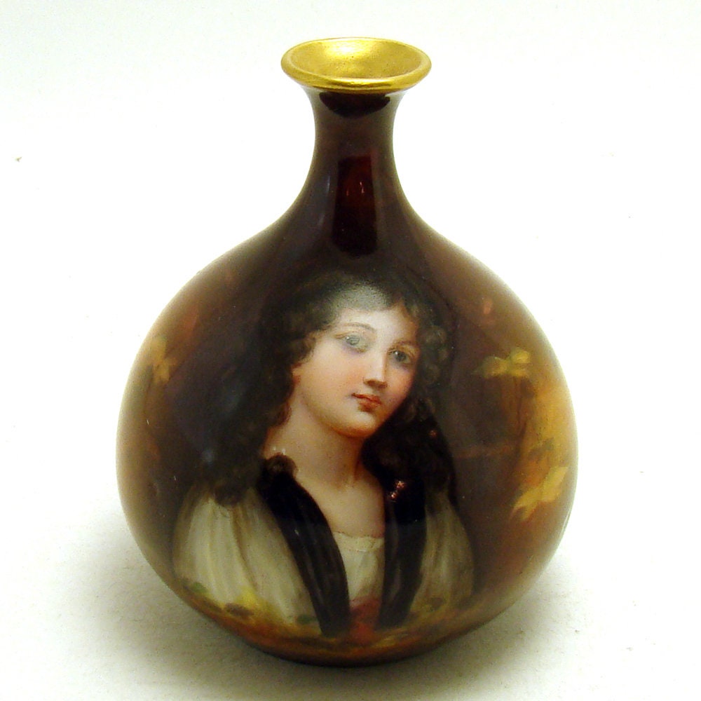 Porcelain Portrait Vase - 1900's - Etsy