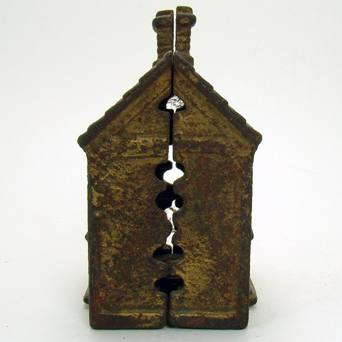 Cast Iron Colonial Home Still Bank - 1880's - Etsy