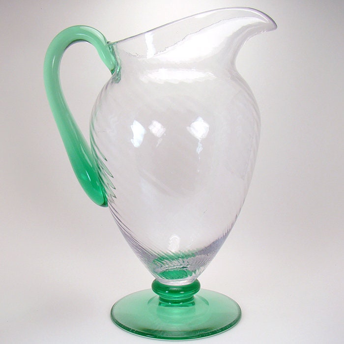 Steuben Spiral-ribbed Pomona Glass Water Pitcher - Etsy