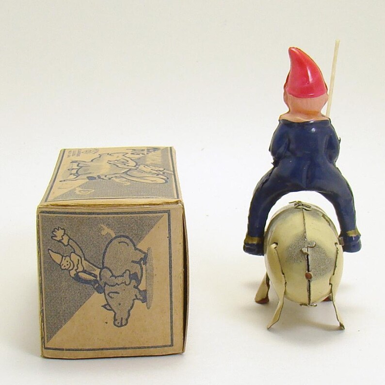 Celluloid and Tin Clown Riding Pig Wind-up Toy - Etsy