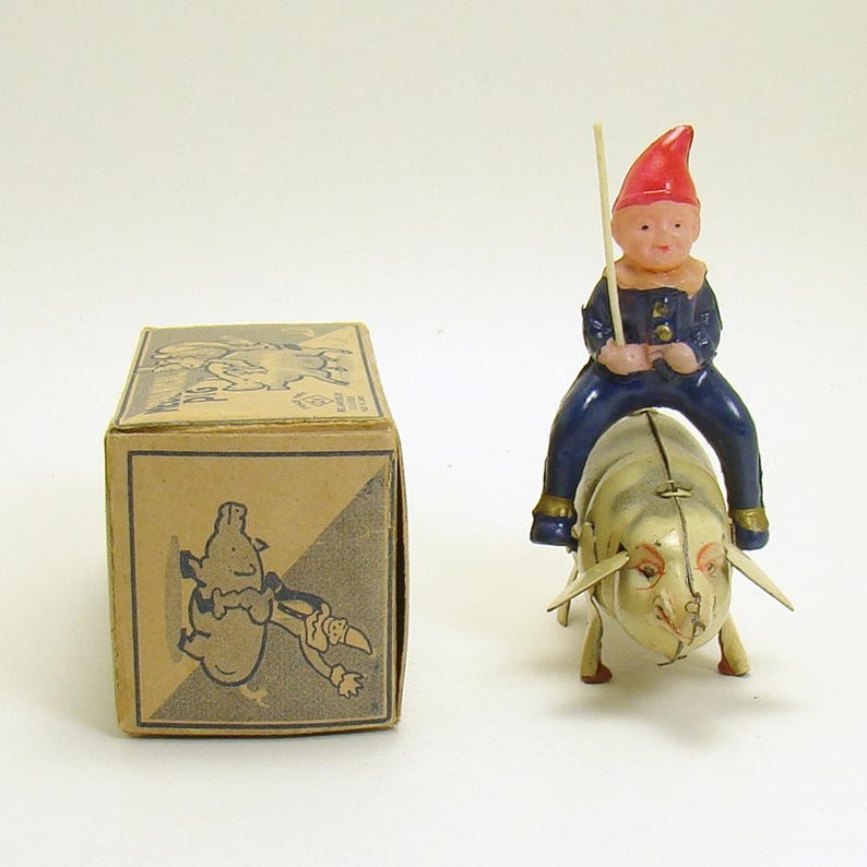 Celluloid and Tin Clown Riding Pig Wind-up Toy - Etsy