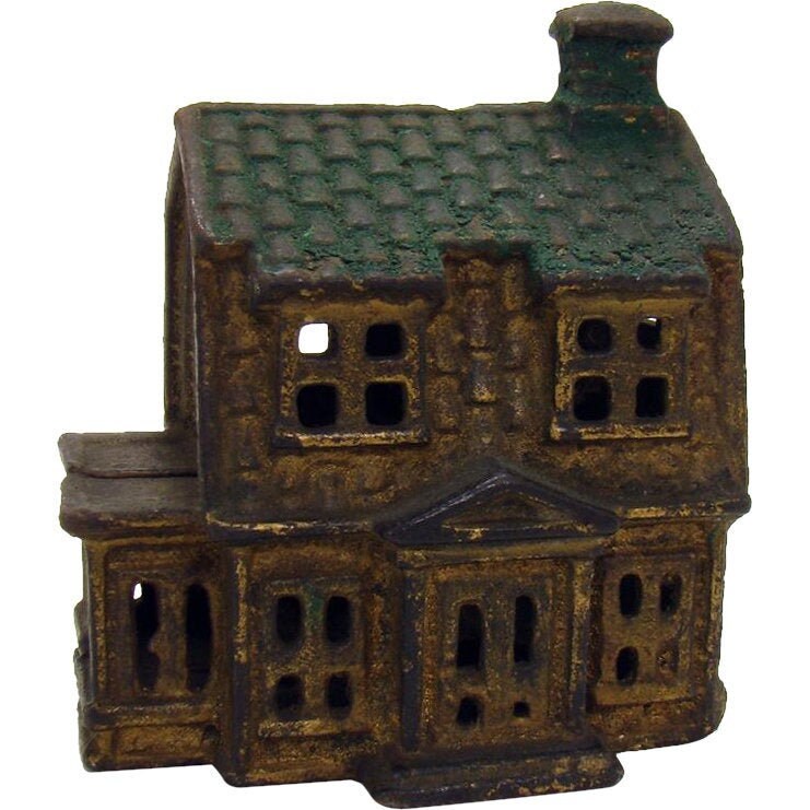 Cast Iron Two-story House Bank - 1880's - Etsy