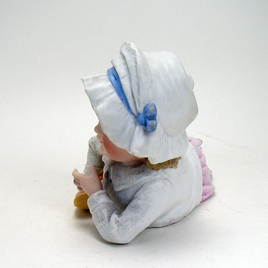 Bisque Girl Lying on Stomach With Basket of Fruit - Etsy