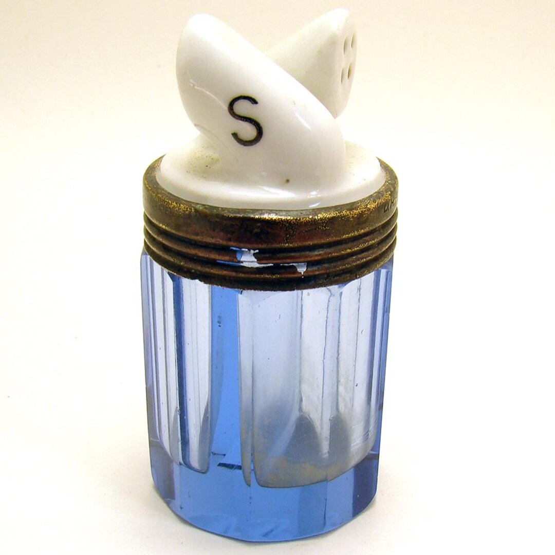 Cut and Polished Salt and Pepper Shaker With Porcelain Top - Rare - Etsy