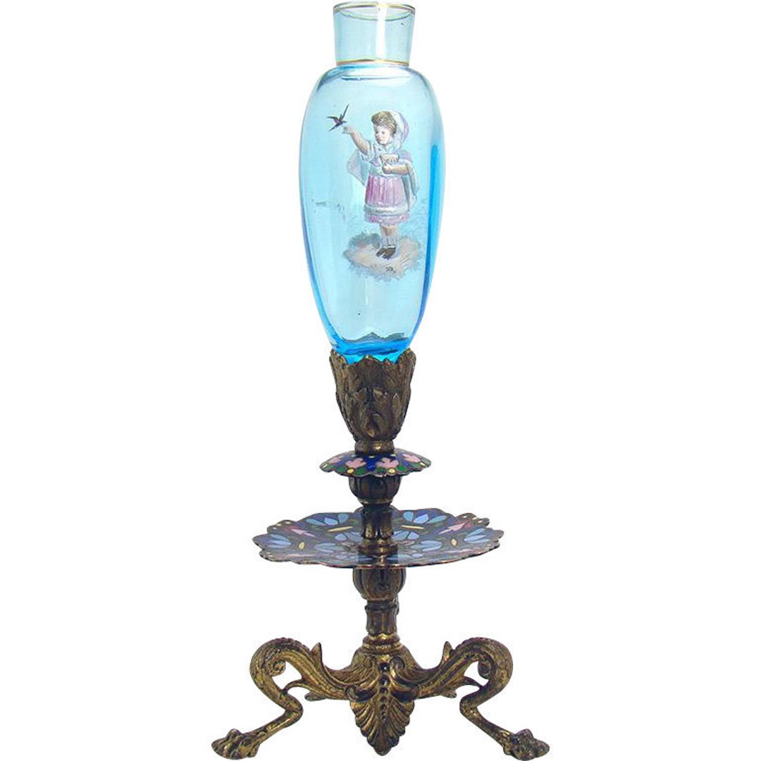 Gilt Bronze Champleve Enameled Glass Vase - 1890 - Etsy