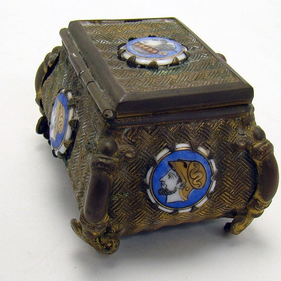 Bronze/Brass Trinket Box - 1870's - Gem