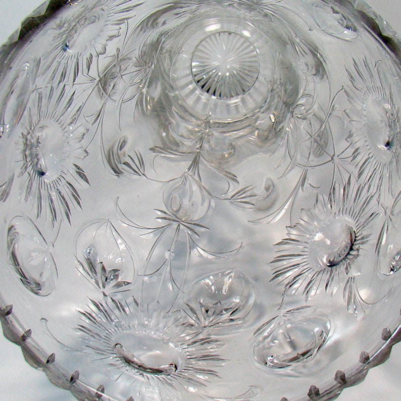 Large Signed Webb Cut Glass Vase With Blown-out Sunflowers - Etsy