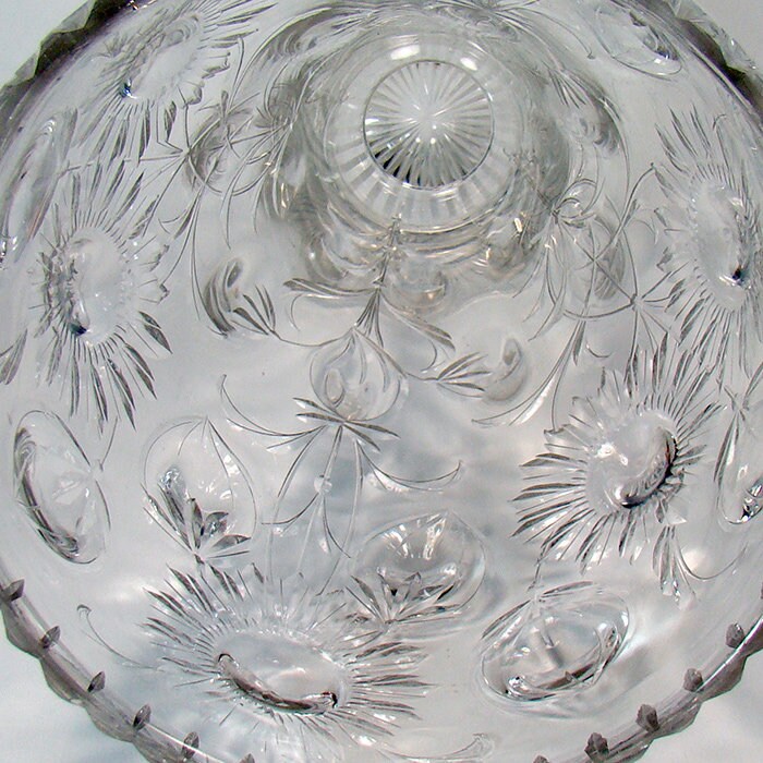 Large Signed Webb Cut Glass Vase With Blown-out Sunflowers - Etsy