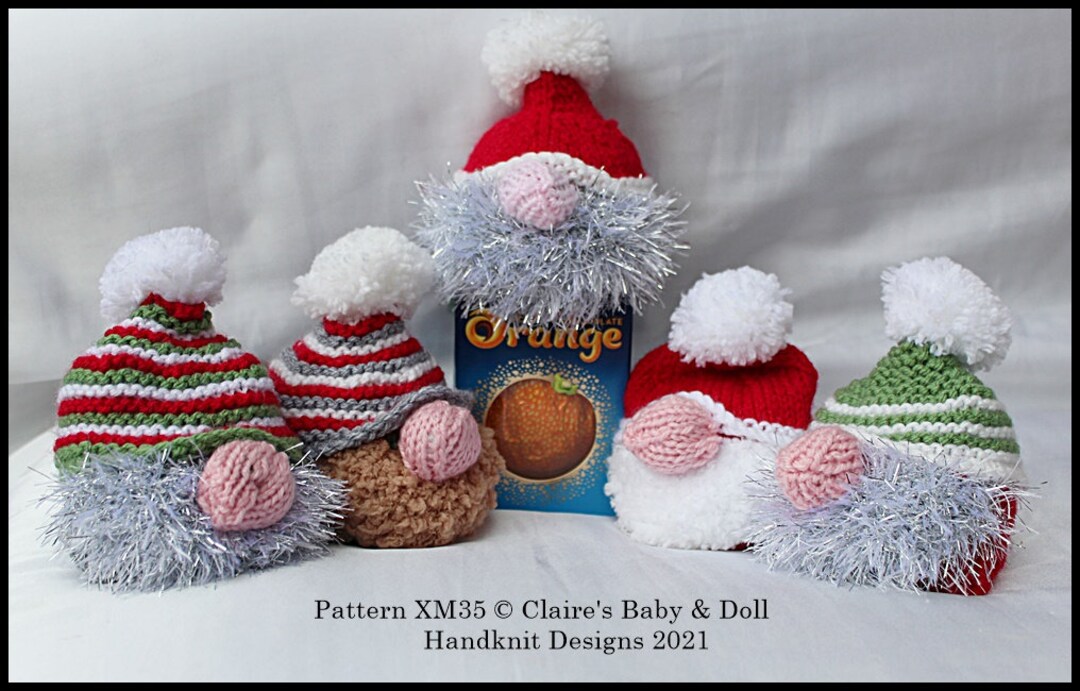 Knitting Pattern for Christmas Chocolate Orange or Bauble Covers (gnome ...