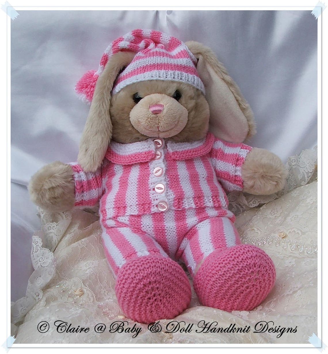 Knitting Pattern Bedtime Set 16-17 Teddy or any 16Soft | Etsy