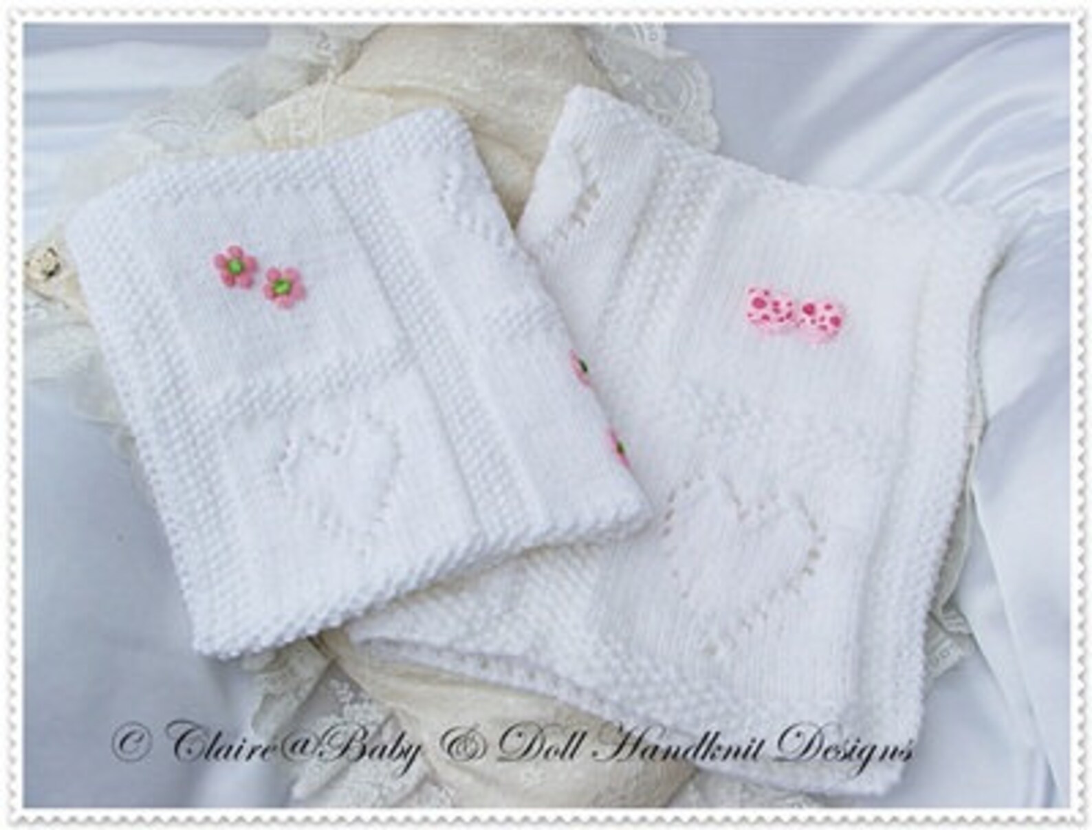 Knitting Pattern Heart Motif Pram Blankets in Two Sizes - Etsy