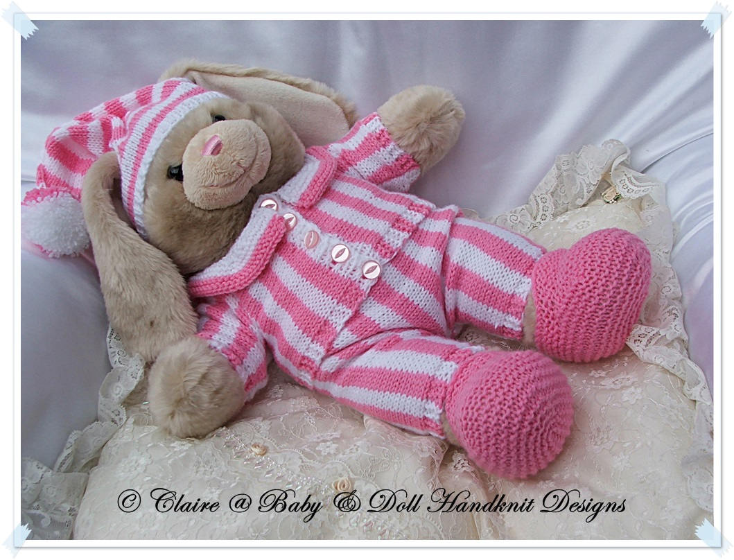 Knitting Pattern Bedtime Set 16-17 Teddy or Any 16soft - Etsy