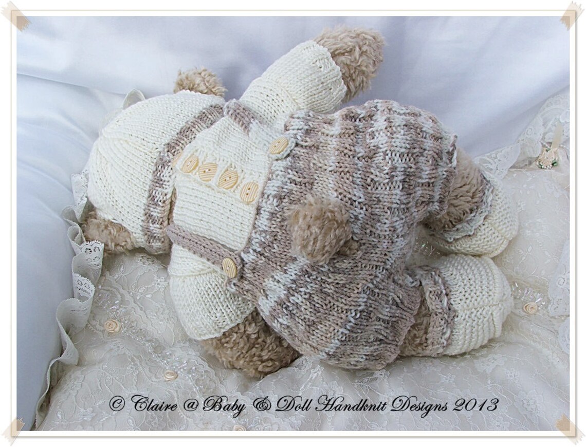 Knitting Pattern Buttoned Shorts & T-shirt Set for 16 Teddy - Etsy