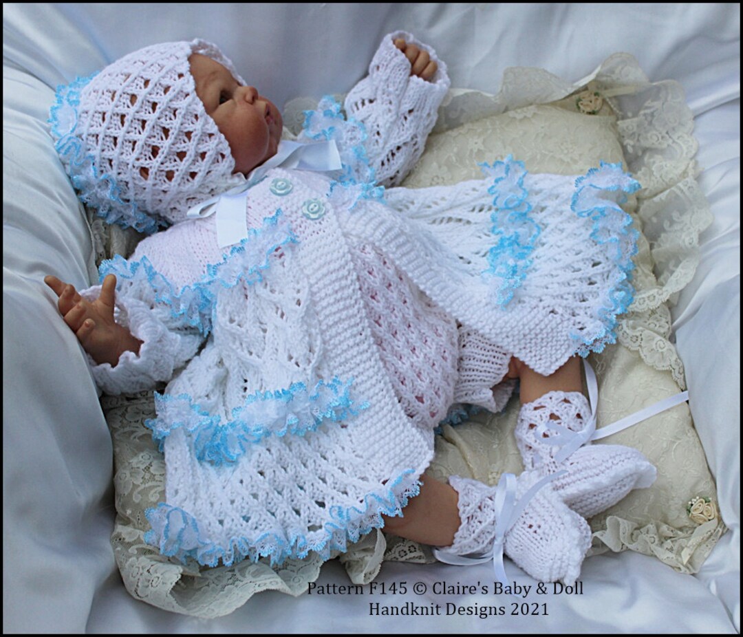 Lacy Lattice Matinee Set 16-22” Doll (preemie-3m+ Baby) - Etsy