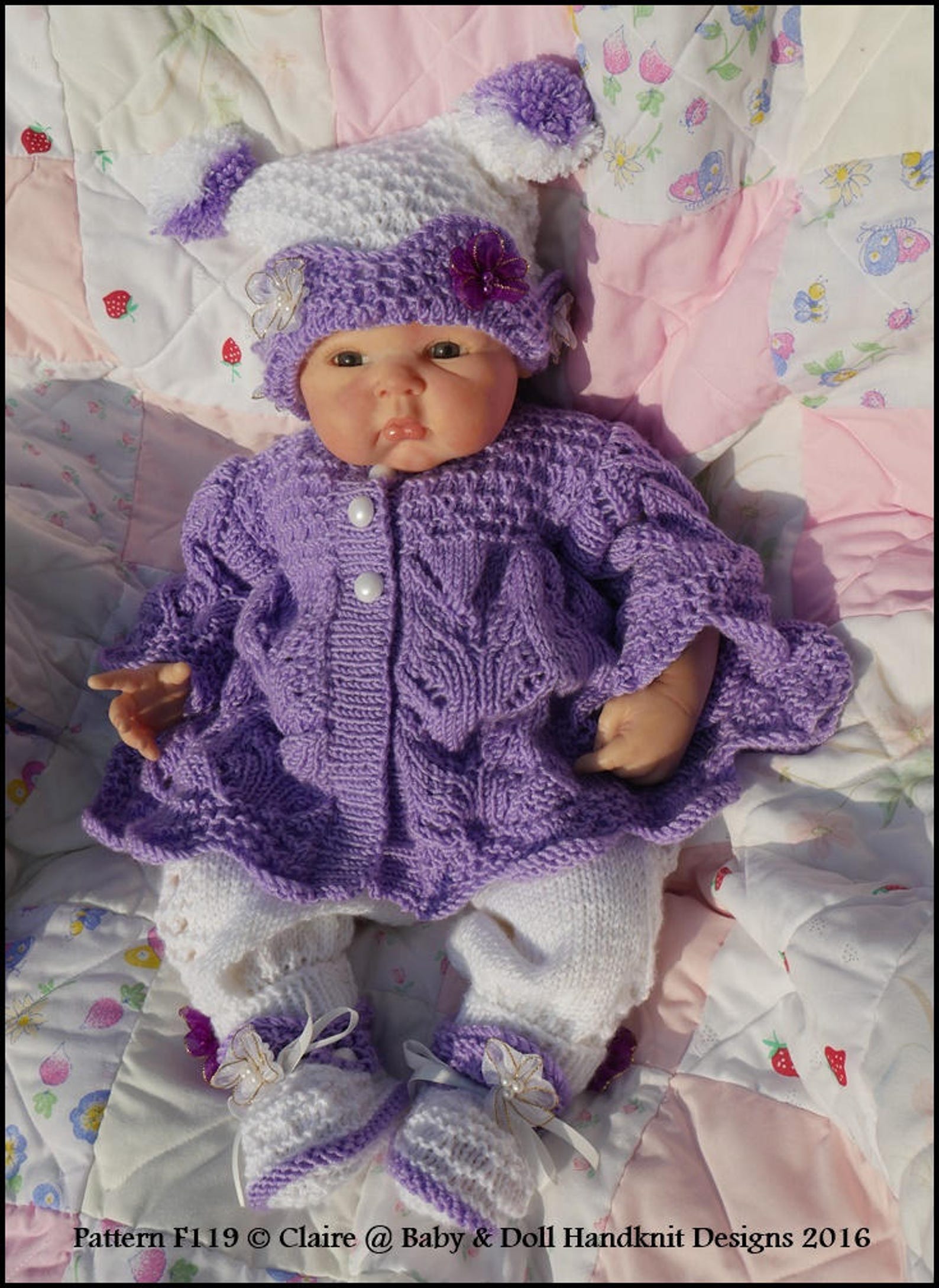 Knitting Pattern Lacy Spring Pram Suit 16-22 Doll/prem-3m - Etsy
