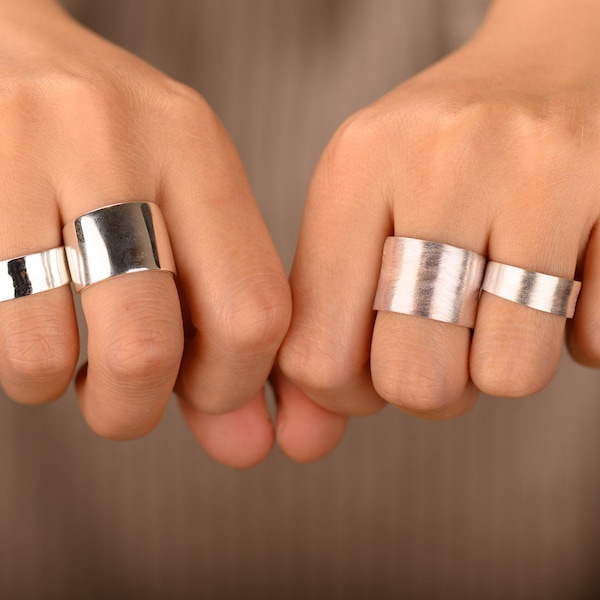 Wide Silver Ring - Etsy