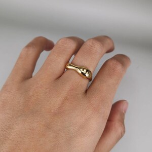Gold Irregular Shape Ring, Chunky Ring, Gold Ring, Minimalism Ring ...