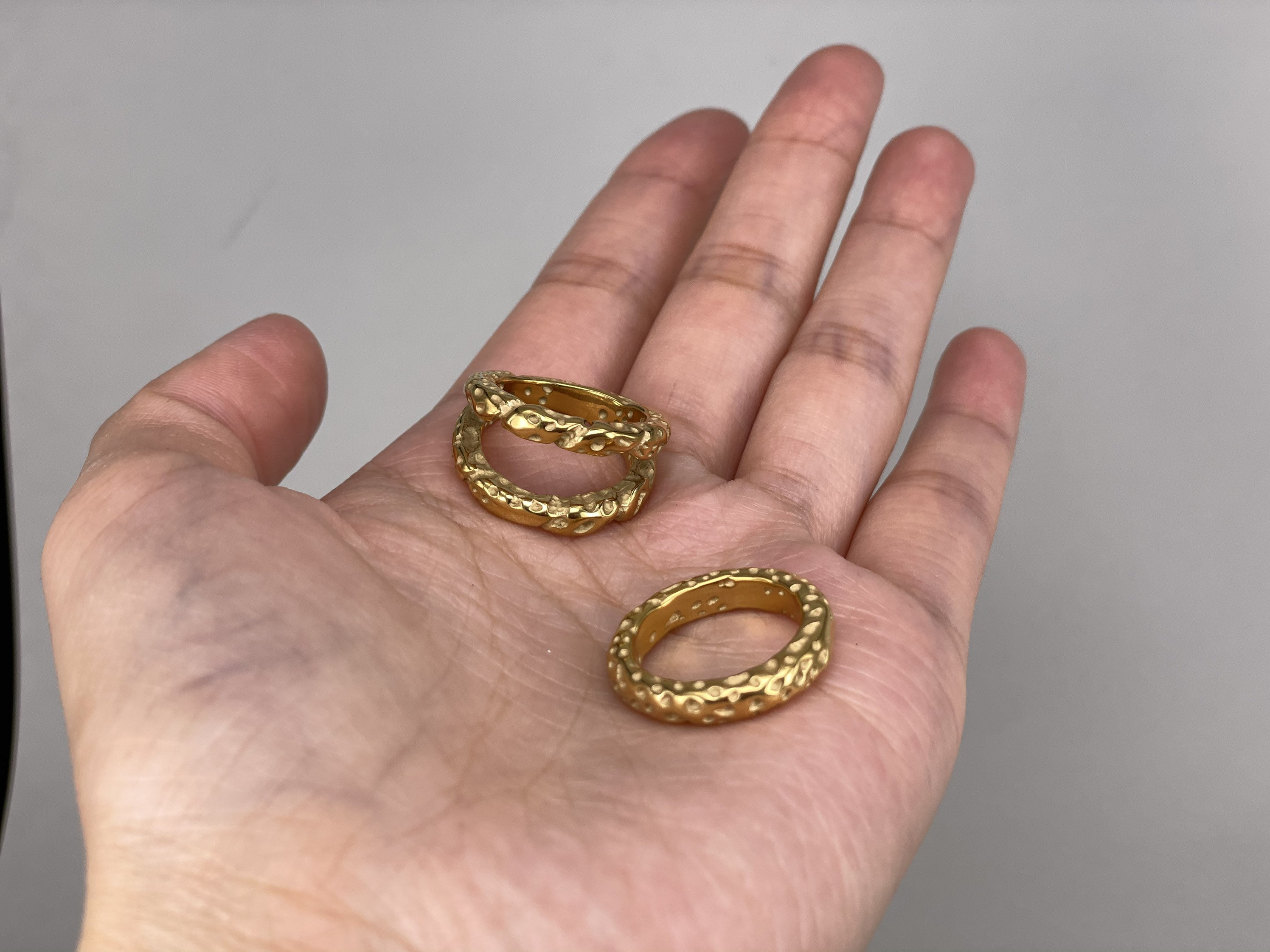 Chunky Textured Gold Ring 18K Gold Plated Wide Ring - Etsy UK