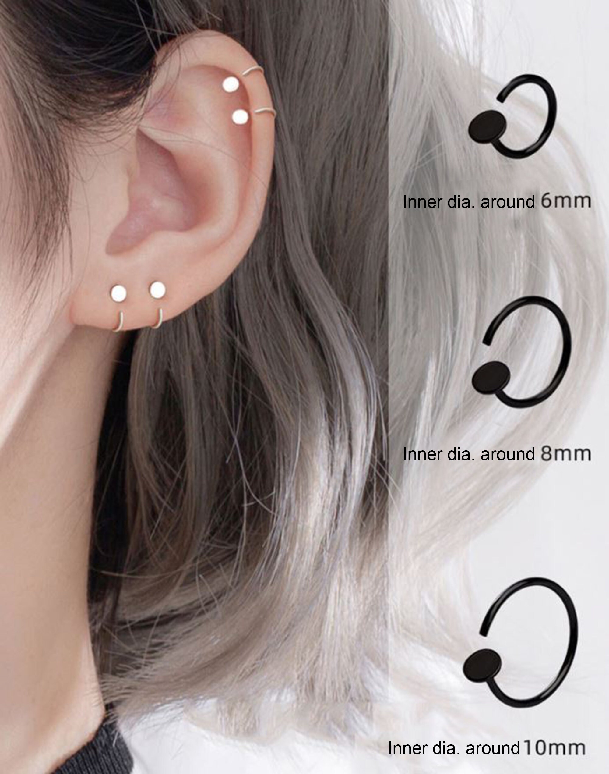 Minimalism Wire Earring Set Sterling Silver Wire Earring 3mm - Etsy