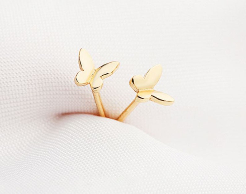 Tiny Butterfly Stud Earring Tiny Stud Earring Small Earring - Etsy