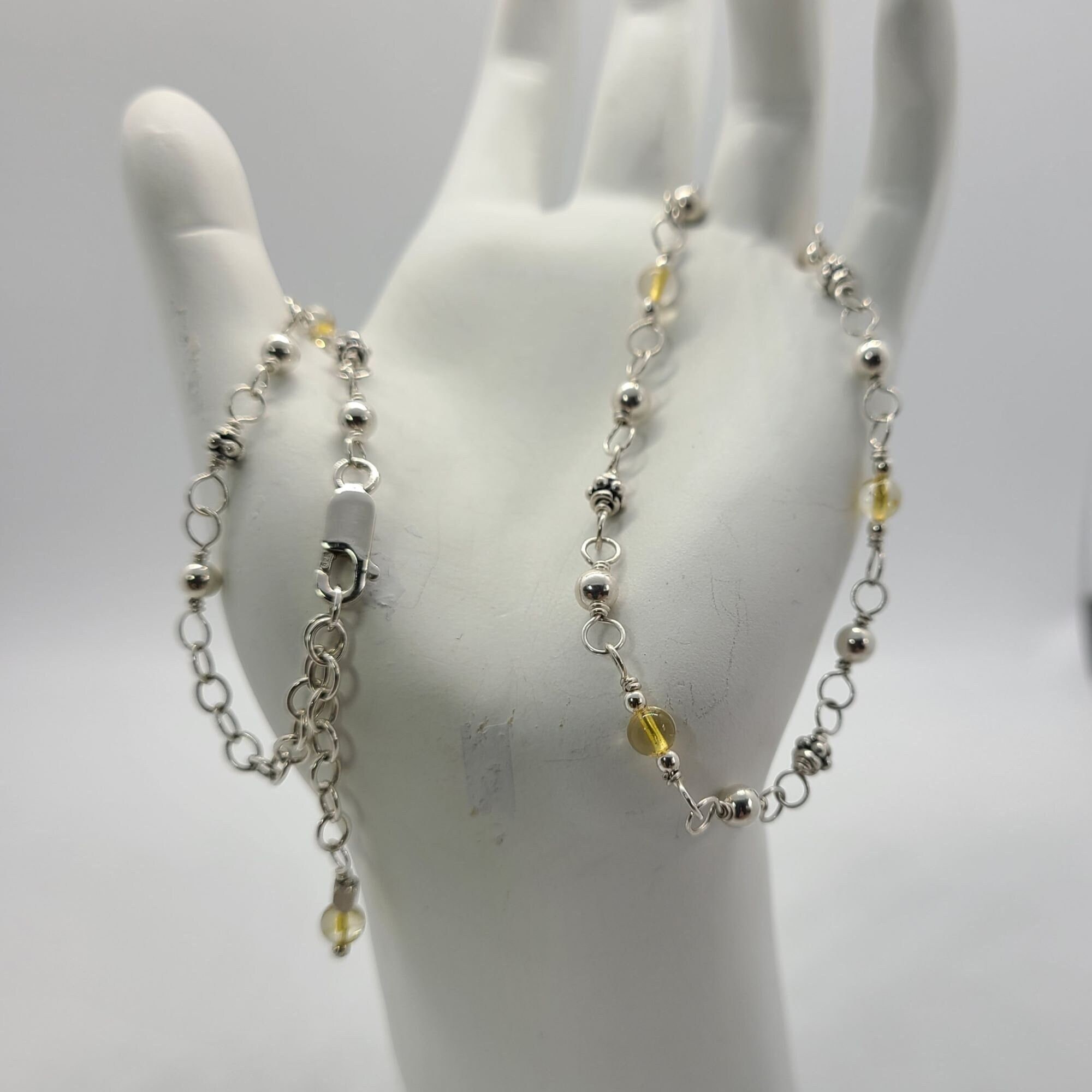 Sterling Silver Hand Wire Wrapped Links With Sterling Beads and ...