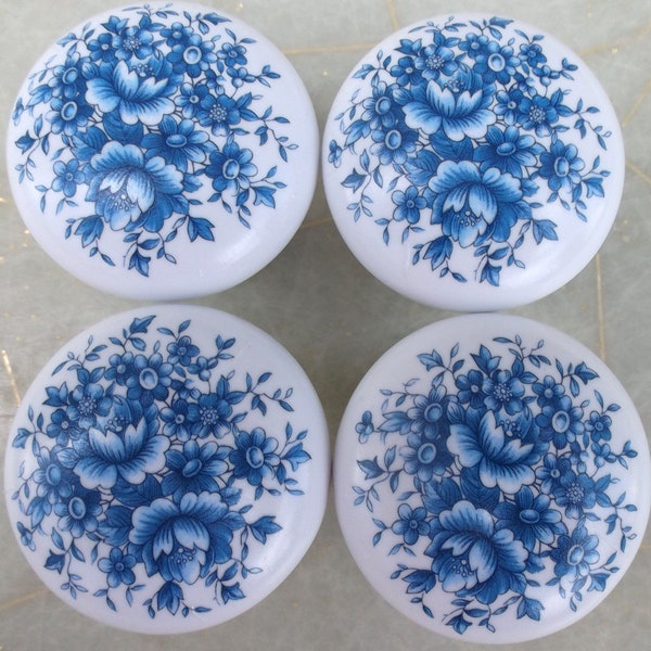 Blue Porcelain Knobs - Etsy