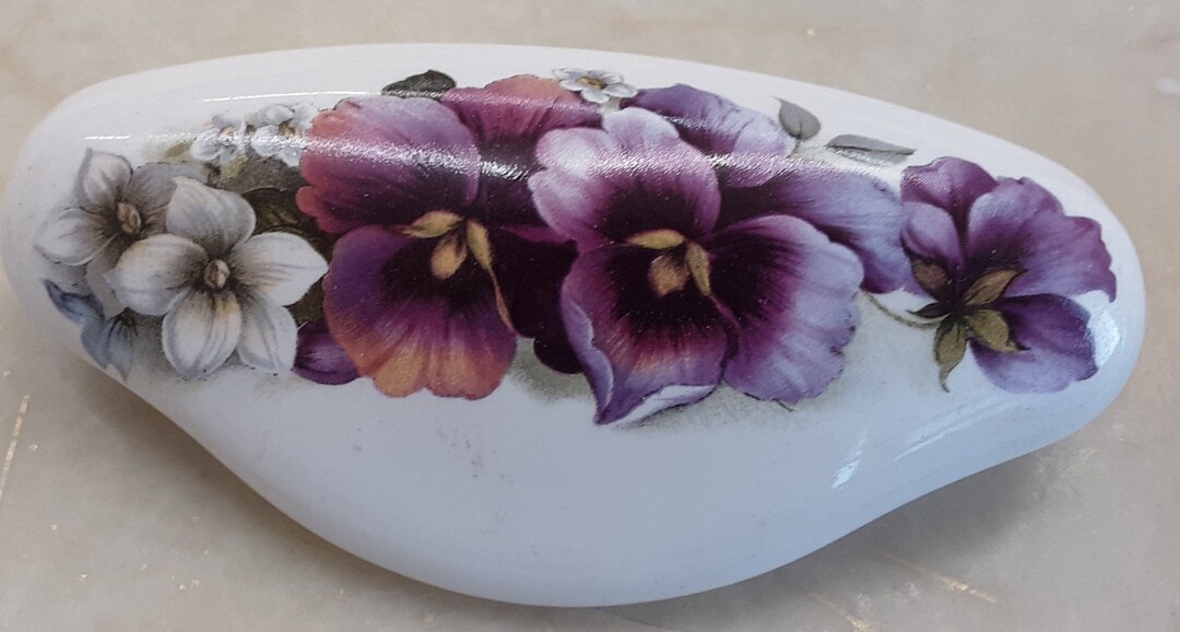 Pansy Border Pansies Ceramic Cabinet Kitchen Drawer Pulls @pretty ...