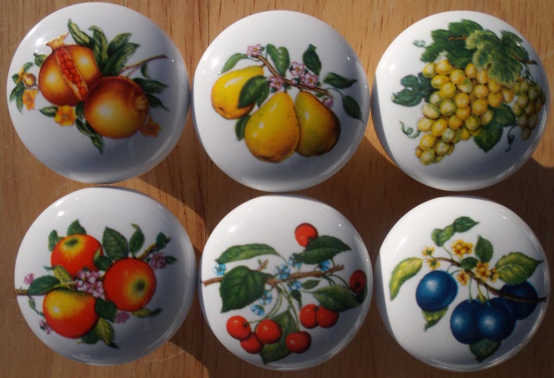 Six Fruit #1 (6) Ceramic Cabinet Knobs Kitchen Hardware Pulls - Etsy