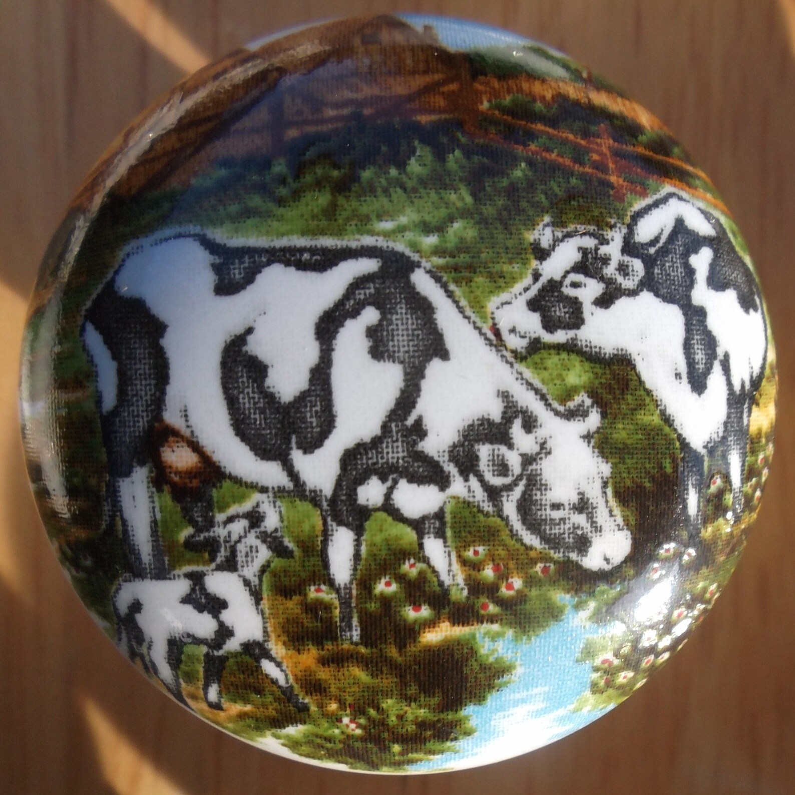 Cow Holstein Family Farm Animal Ceramic Cabinet Knob Kitchen Drawer ...