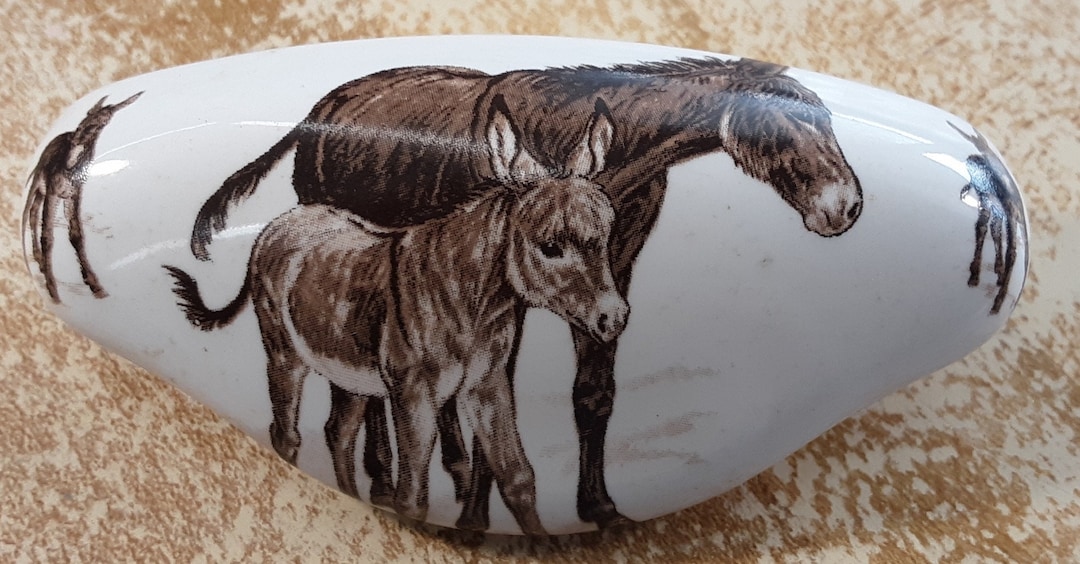 Donkey Mare and Foal Ceramic Cabinet Hardware Kitchen Drawer Pulls - Etsy